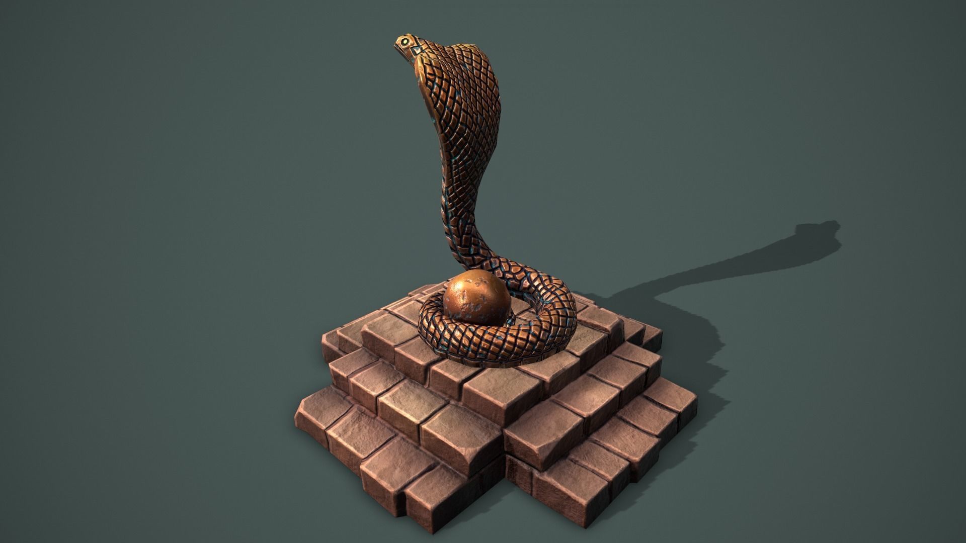 3D model Statue snake VR / AR / low-poly | CGTrader