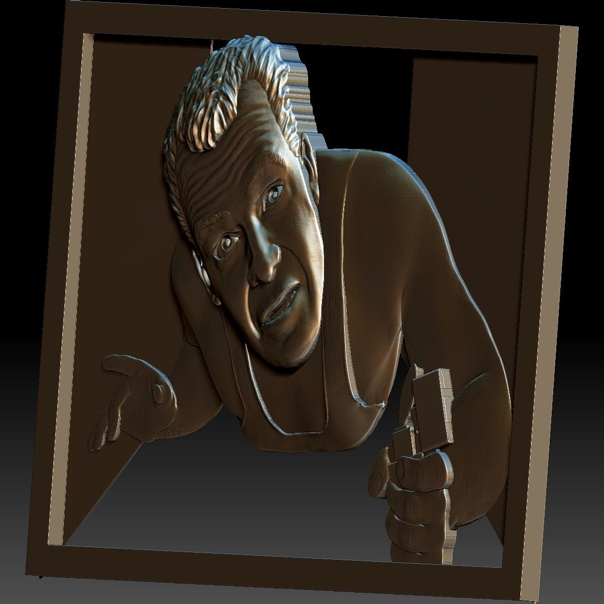 Portrait STL bas-relief Die Hard 3D model 3D printable | CGTrader