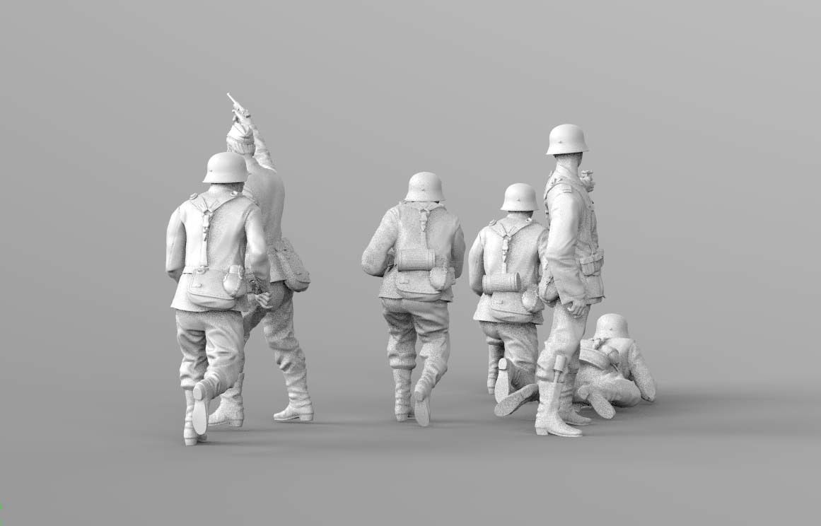 German officer and German soldiers 3D model 3D printable | CGTrader
