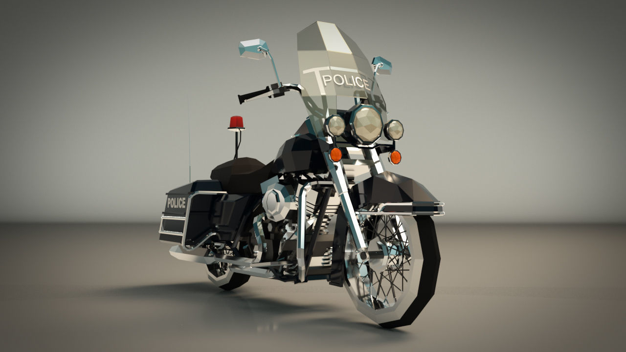 3D model Low Poly Police Motorcycle 01 VR / AR / low-poly | CGTrader