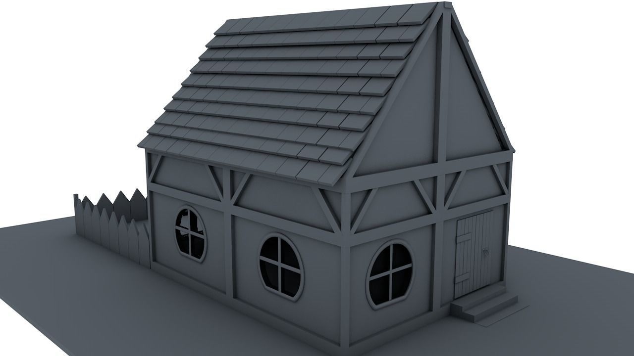 Simple medieval house free 3D model | CGTrader