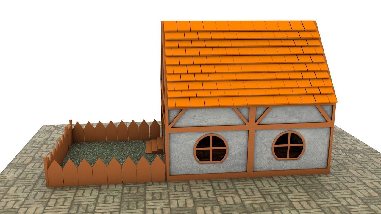 Simple medieval house free 3D model | CGTrader