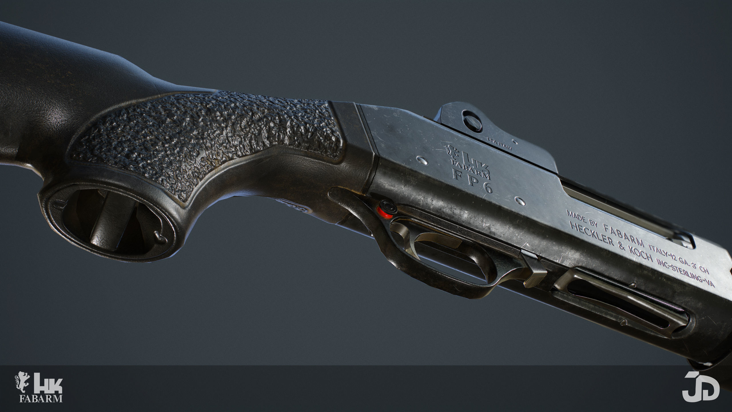 3D model Heckler and Koch FABARM FP6 VR / AR / low-poly | CGTrader
