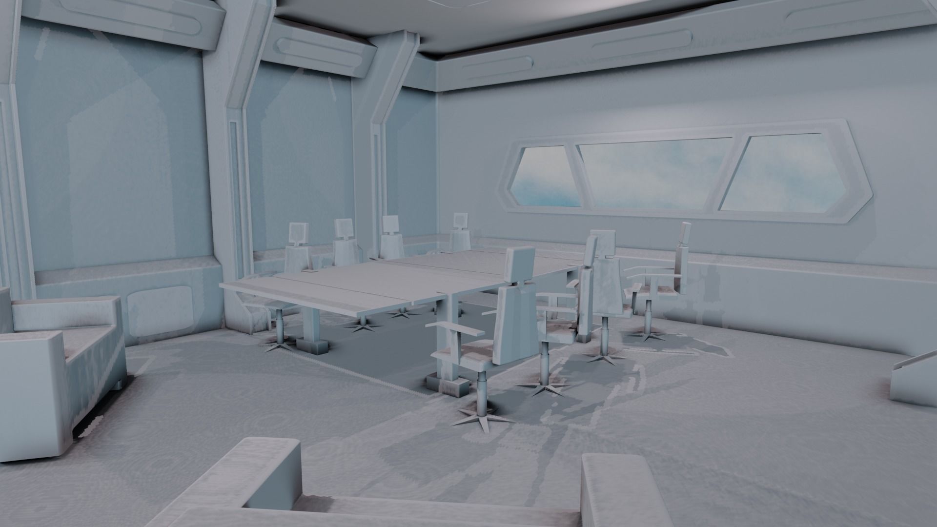 Sci-Fi Conference Room 3D model | CGTrader