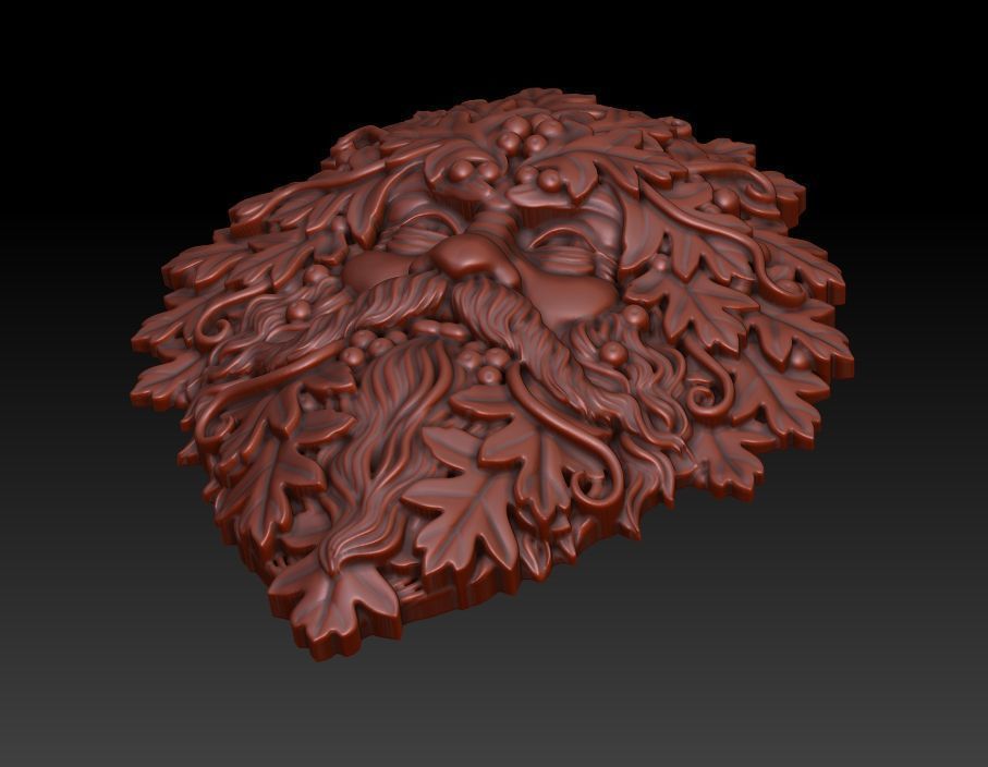 Greenman 2 man with beard and leaves 3D model 3D printable | CGTrader