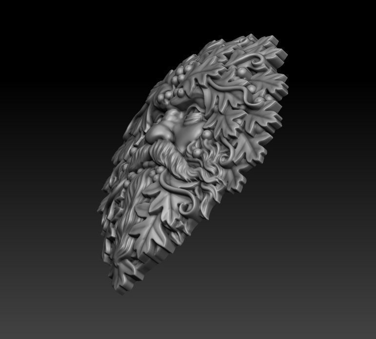 Greenman 2 man with beard and leaves 3D model 3D printable | CGTrader
