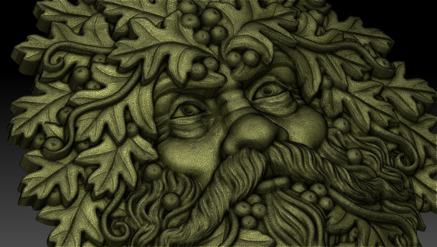 Greenman 2 man with beard and leaves 3D model 3D printable | CGTrader