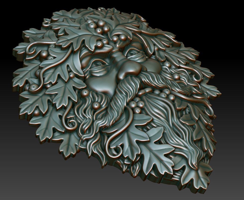Greenman 2 man with beard and leaves 3D model 3D printable | CGTrader