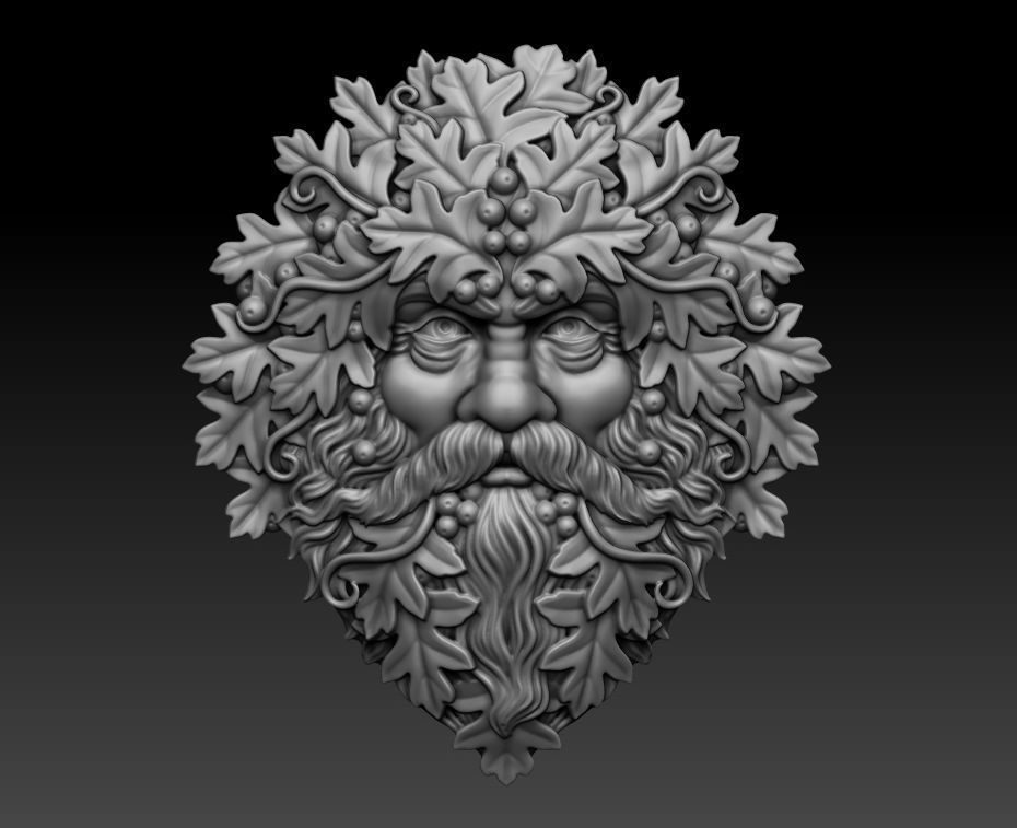 Greenman 2 man with beard and leaves 3D model 3D printable | CGTrader