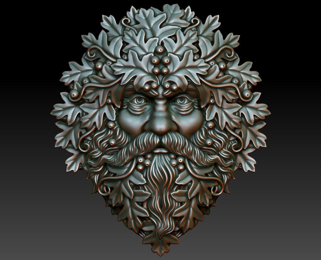 Greenman 2 man with beard and leaves 3D model 3D printable | CGTrader