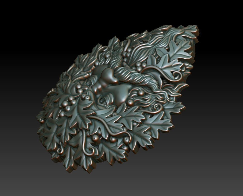 Greenman 2 man with beard and leaves 3D model 3D printable | CGTrader