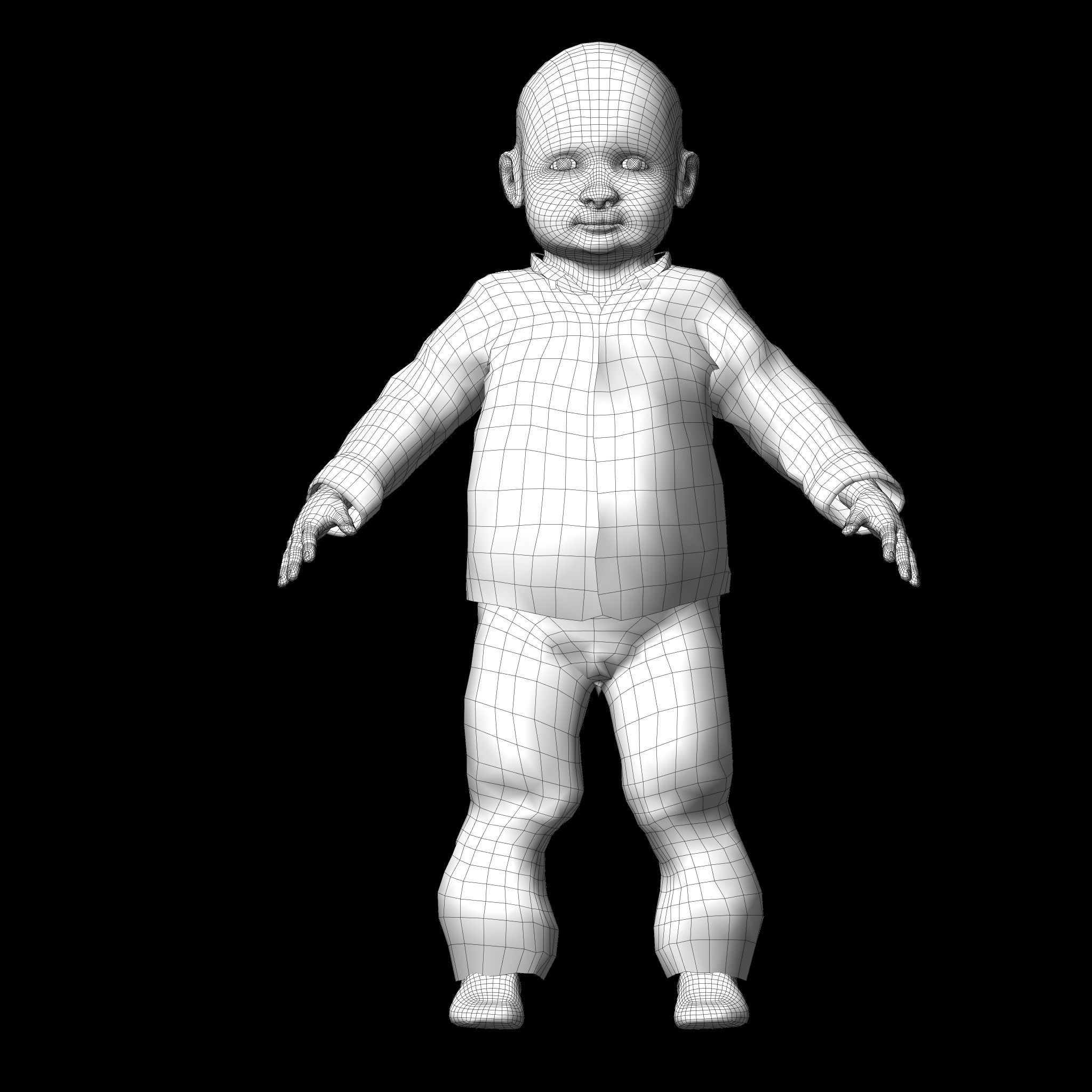 Baby-child character free VR / AR / low-poly 3D model rigged | CGTrader