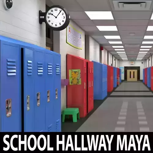 School Hallway MAYA 3D model | CGTrader