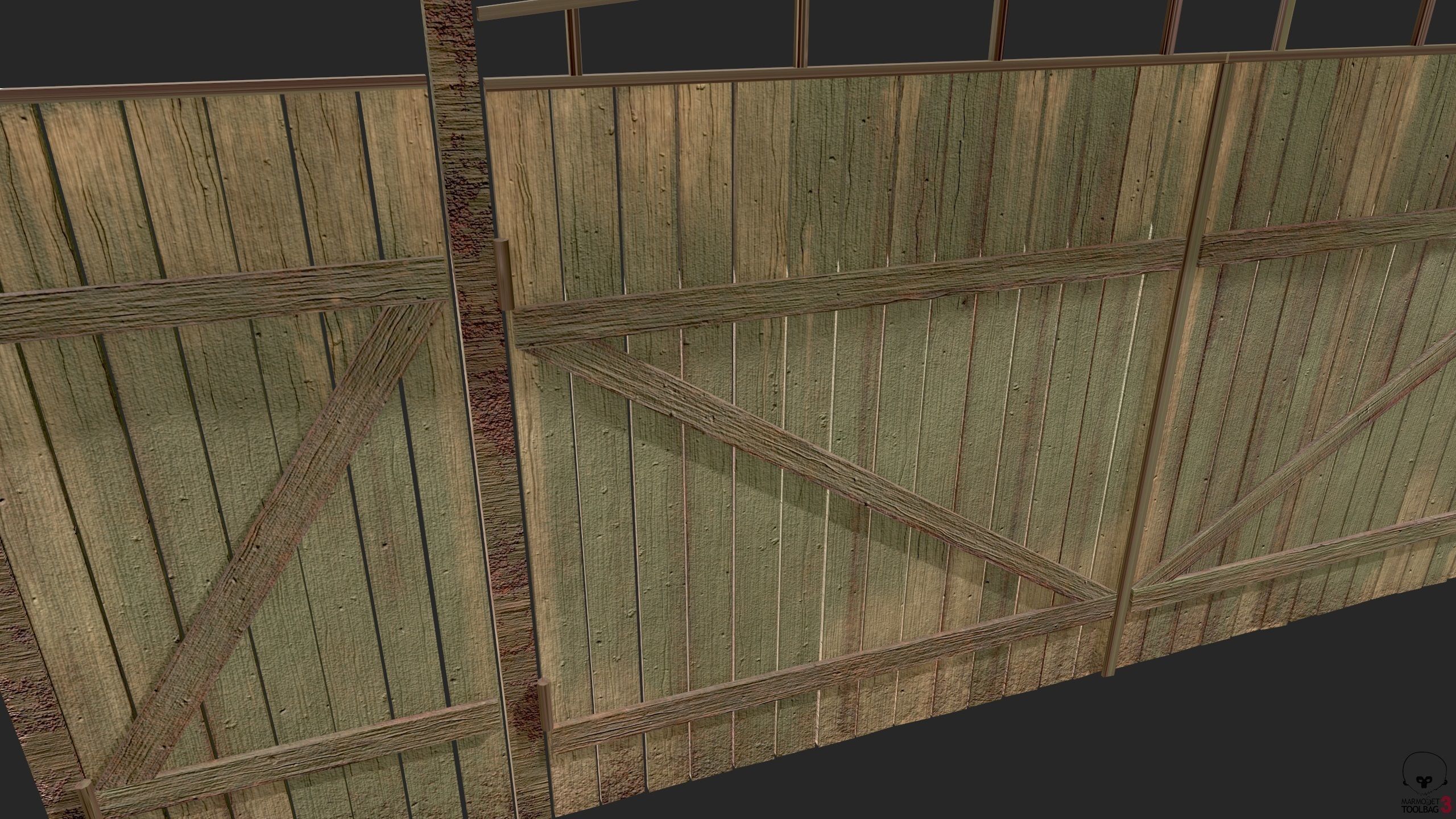 3D model Wooden gate VR / AR / low-poly | CGTrader