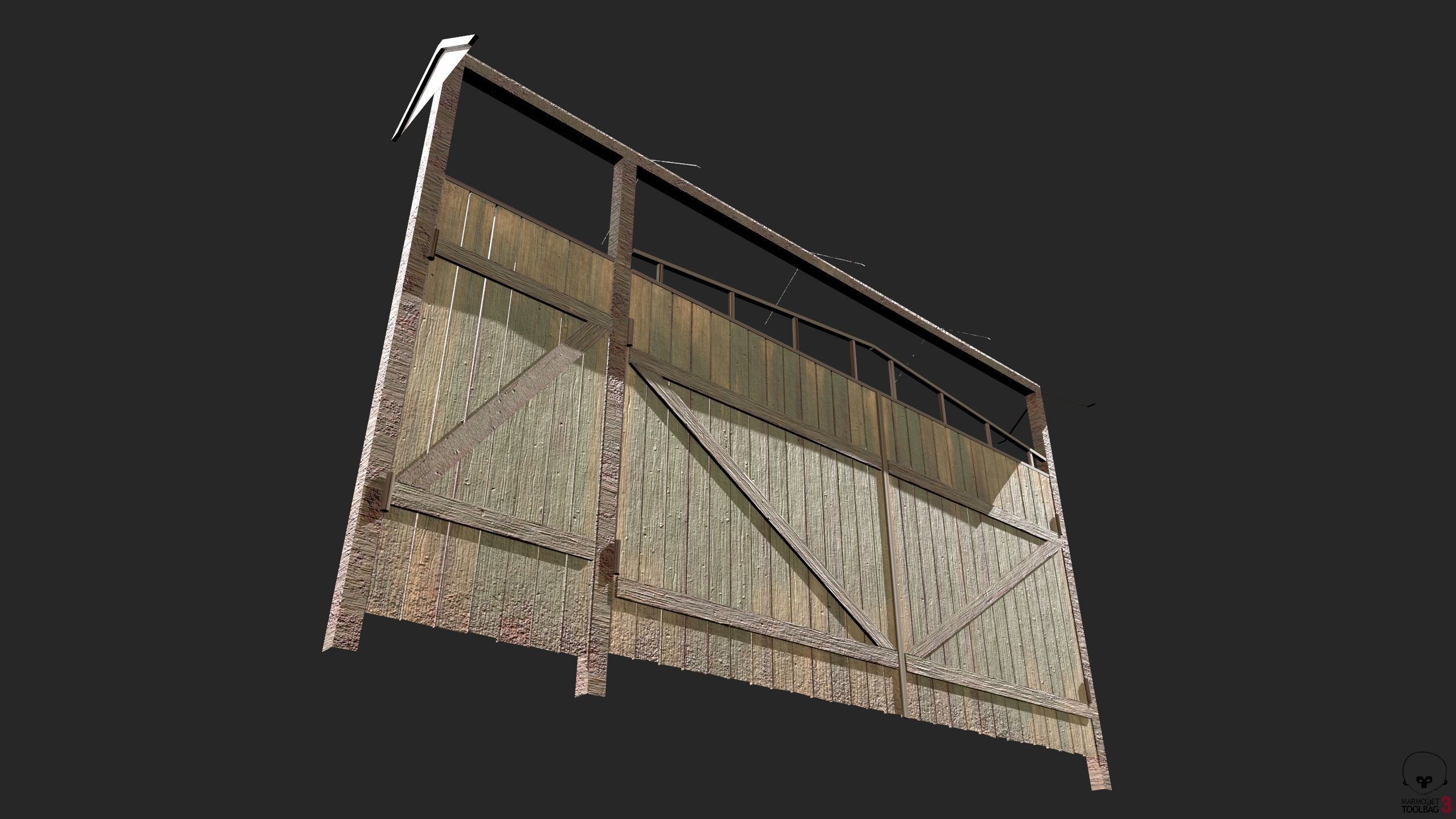 3D model Wooden gate VR / AR / low-poly | CGTrader