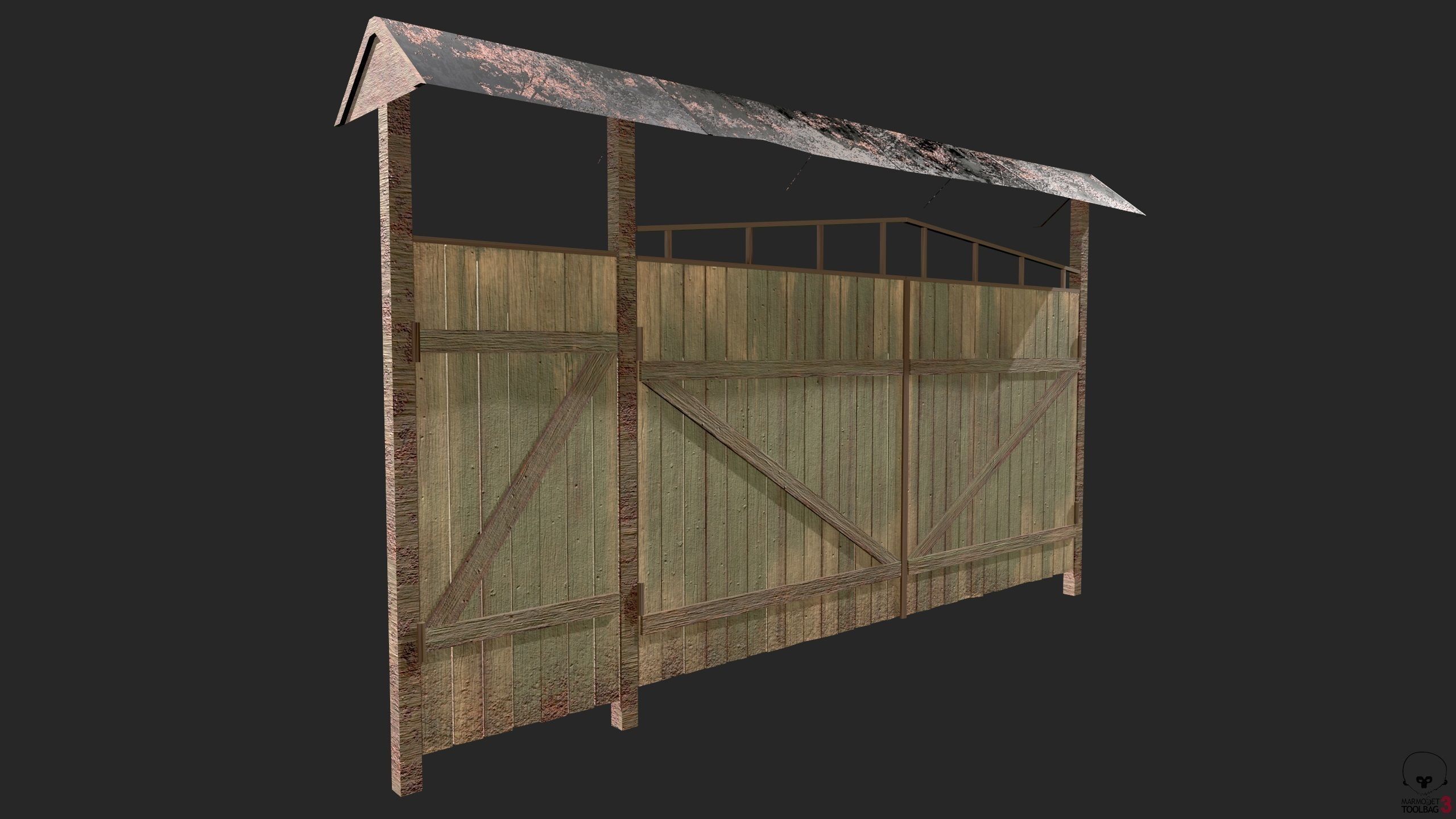 3D model Wooden gate VR / AR / low-poly | CGTrader