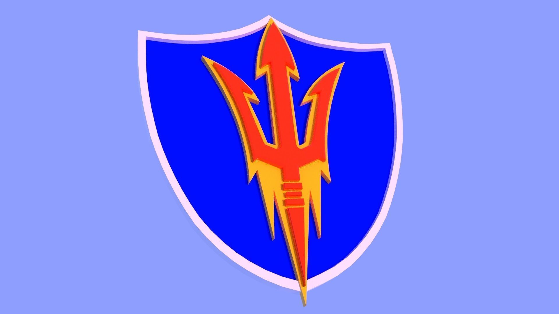 Arizona Sun devils logo on a shield 3D model | CGTrader