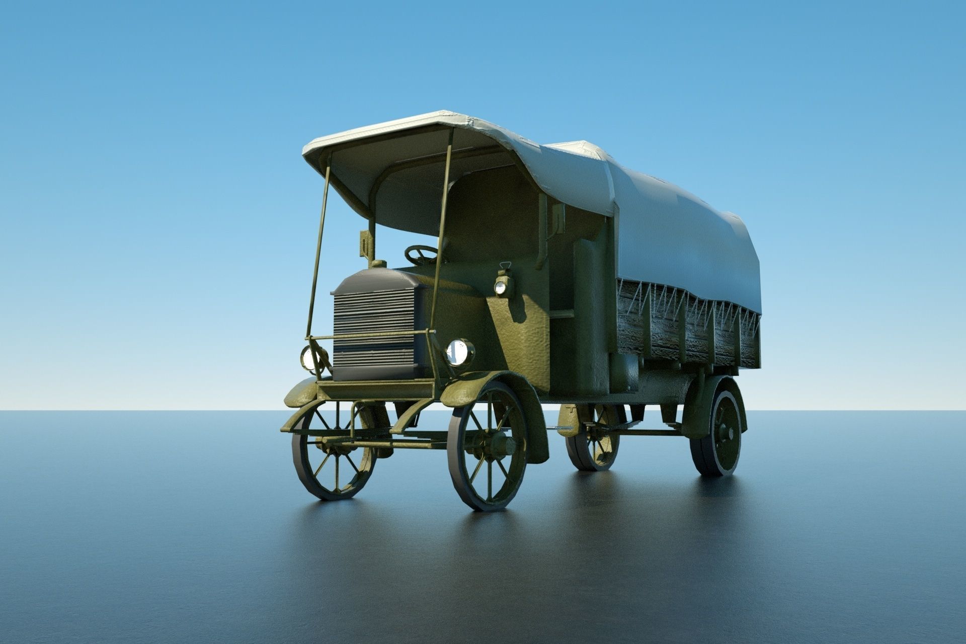 3D model WW1 Military Truck VR / AR / low-poly | CGTrader