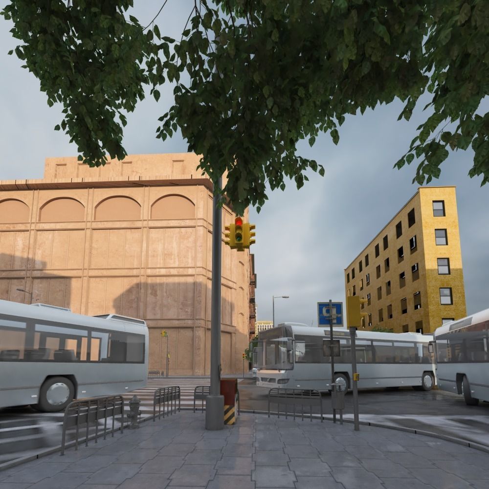 Bus Simulation City Traffic 3D model animated | CGTrader