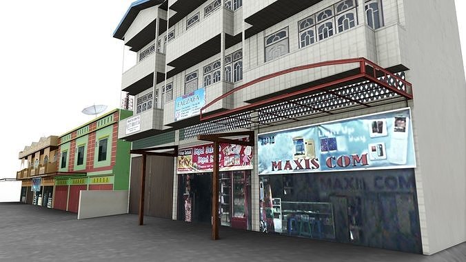 3D model Store Shop Trade Building indonesian VR / AR / low-poly | CGTrader