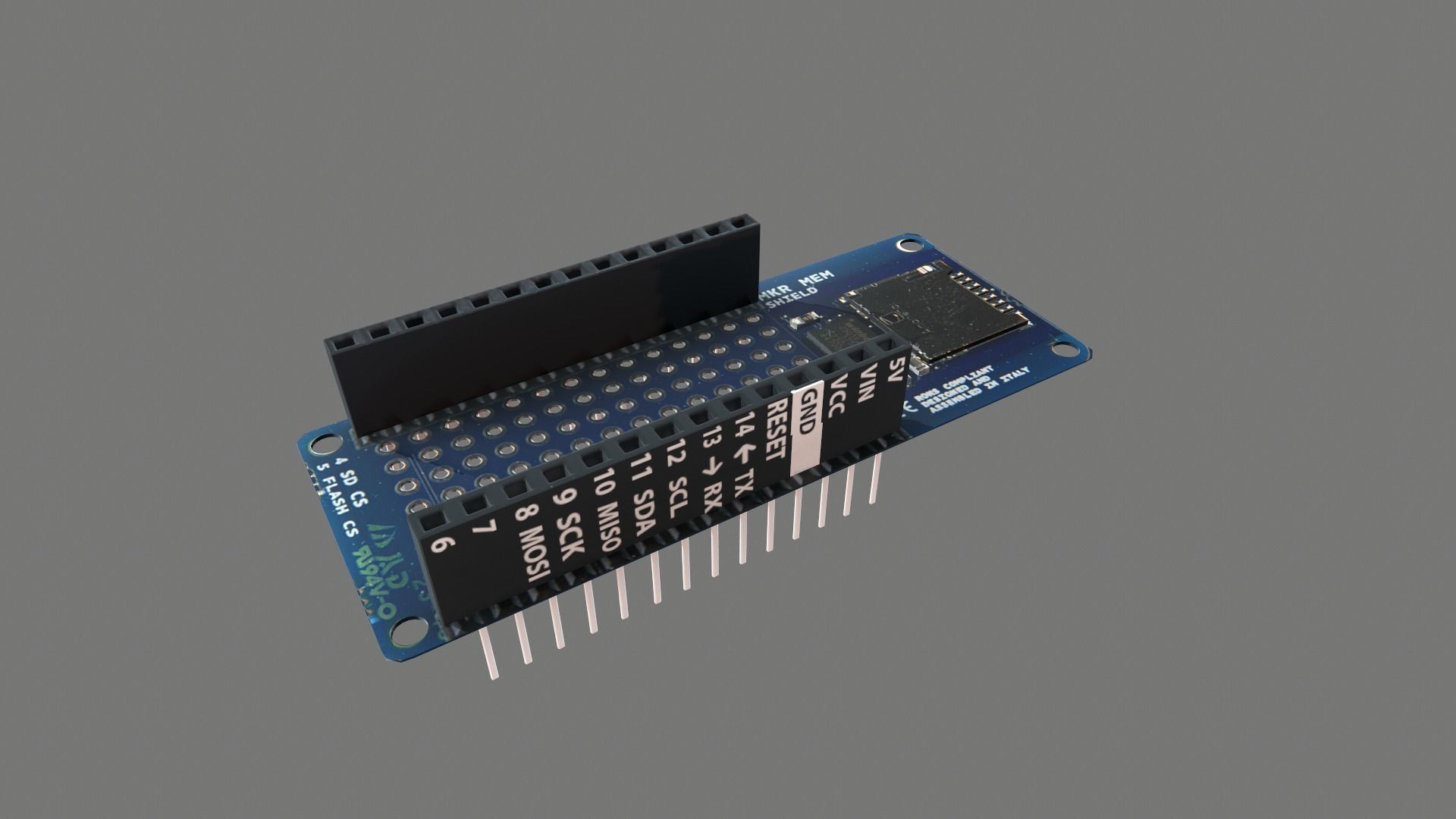 3D model Arduino Mkr Mem Shield Circuit Board VR / AR / low-poly | CGTrader