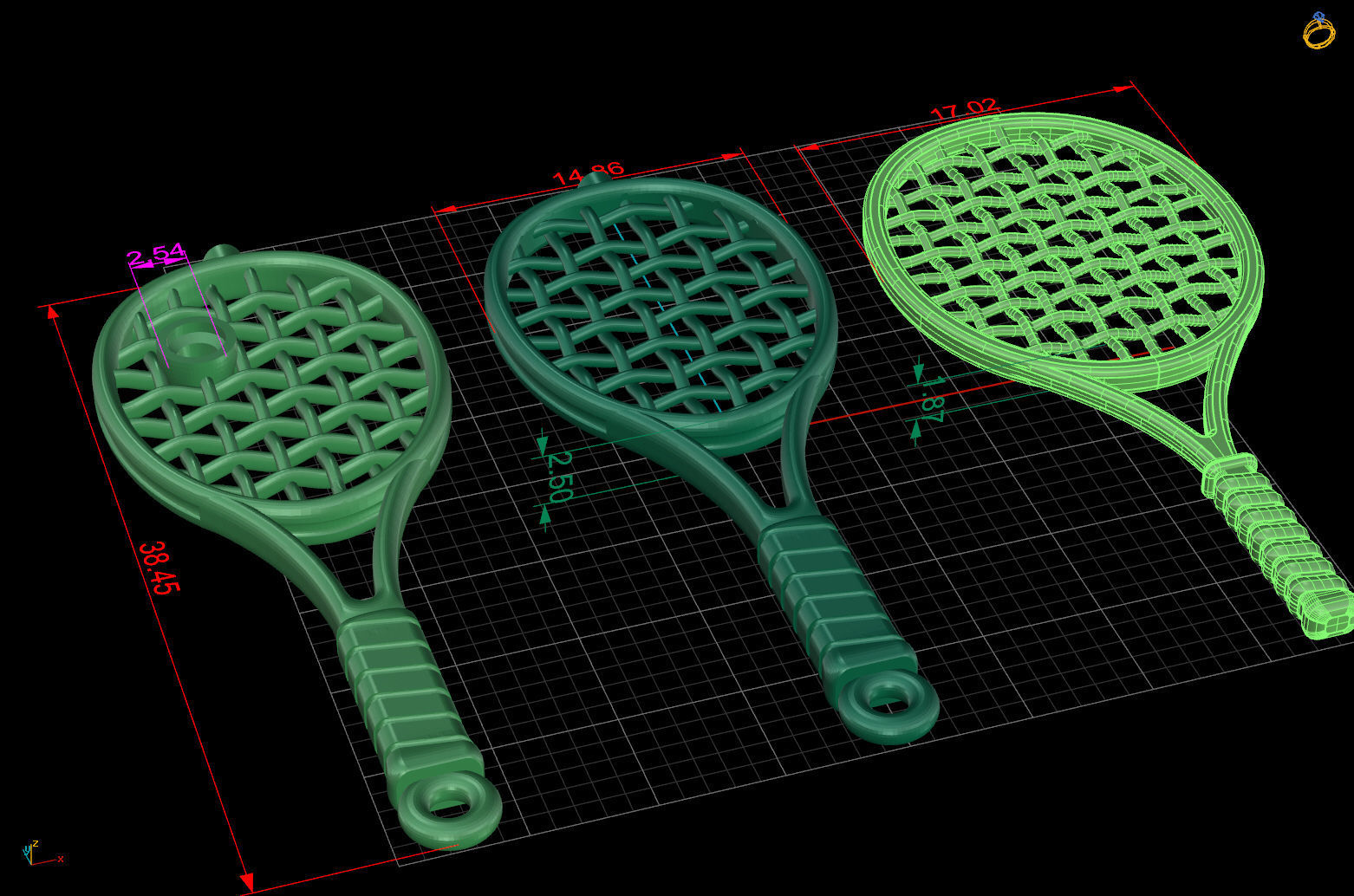 racket tennis 3D model 3D printable | CGTrader