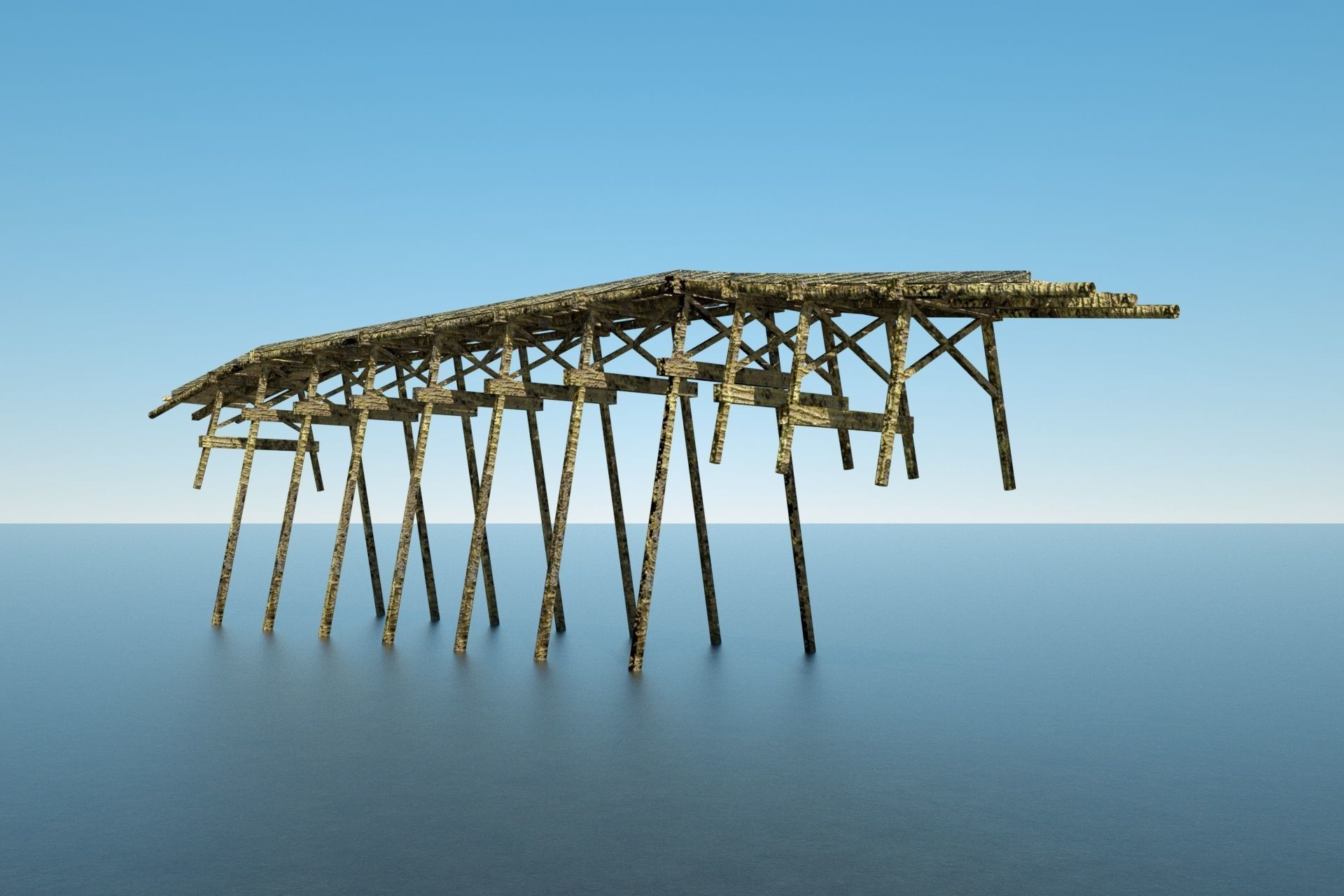 3D model Timber Roman Bridge VR / AR / low-poly | CGTrader