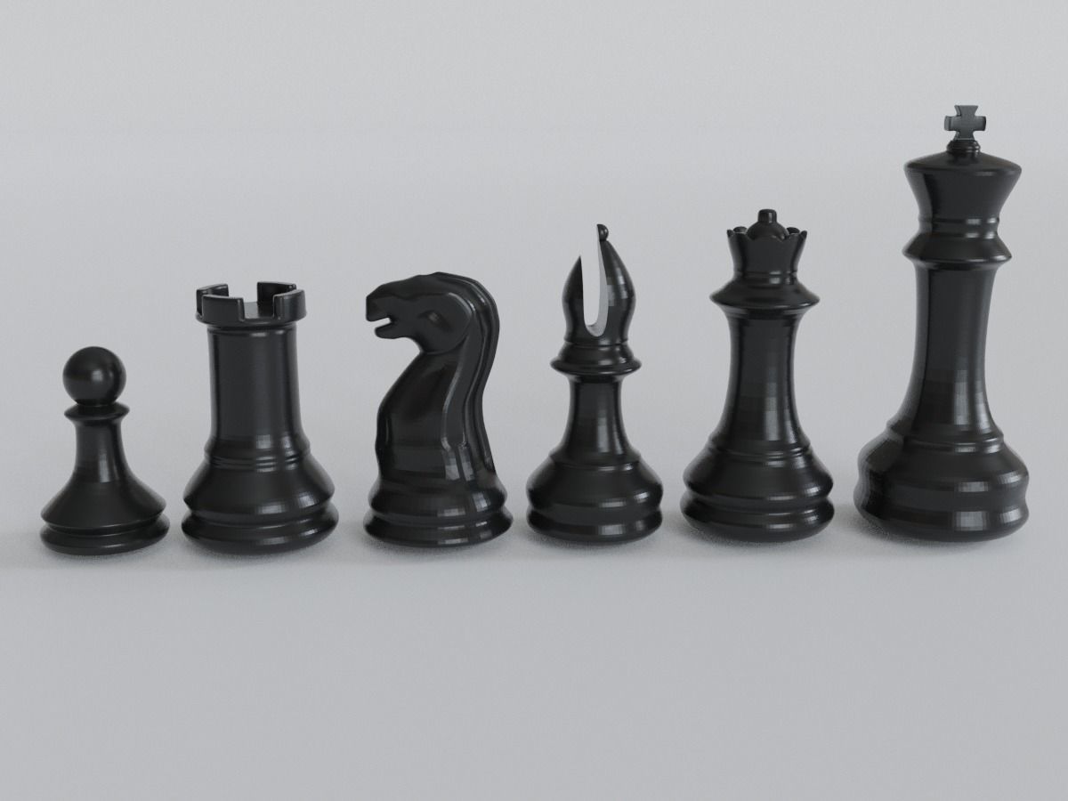 chess pawn knght rook queen king Bishop 3d print printable free 3D ...