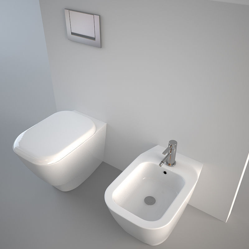Pozzi Ginori Toilet and Bidet Q3 Standing 3D model | CGTrader