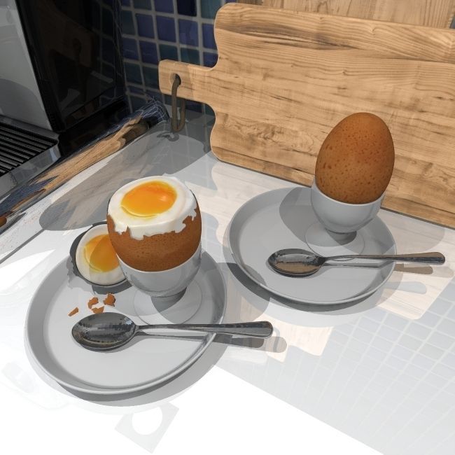 eggs boiled 3D model | CGTrader