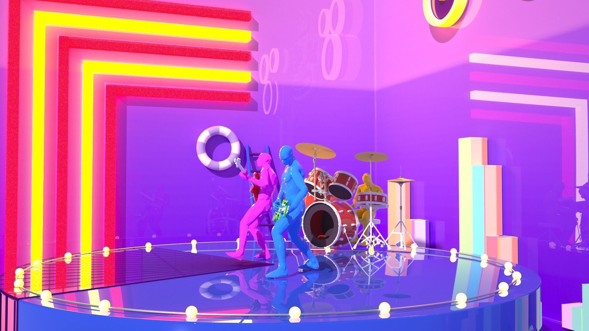Music stage free 3D model | CGTrader