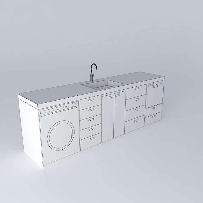 Kitchen cabinet free 3D model | CGTrader