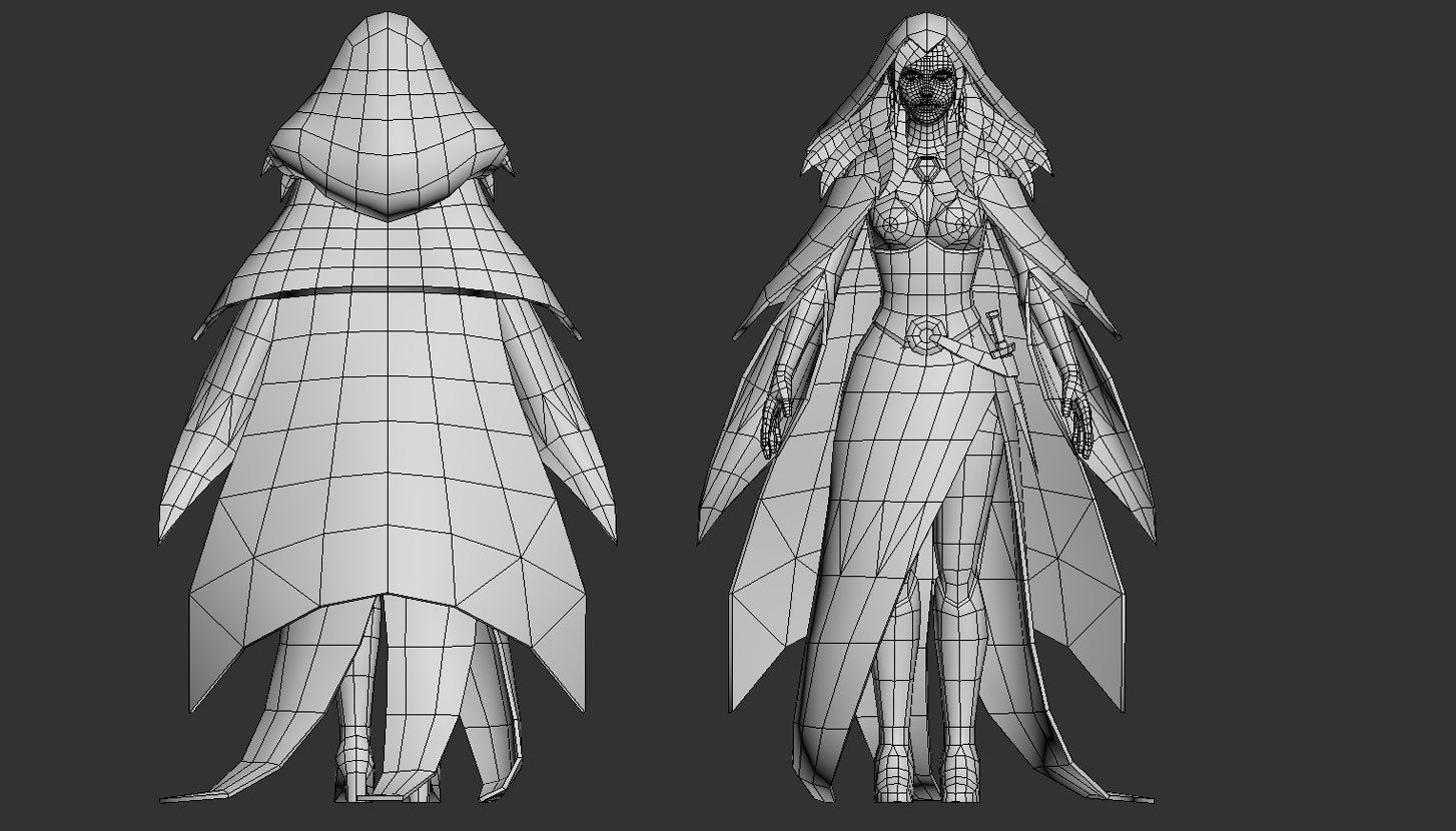 3D model Female fantasy mage VR / AR / low-poly | CGTrader