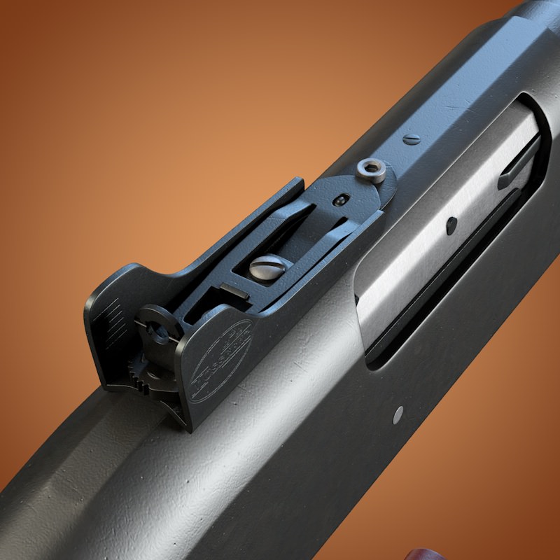 Mossberg 590 shotgun with ghost-ring sight 3D model | CGTrader