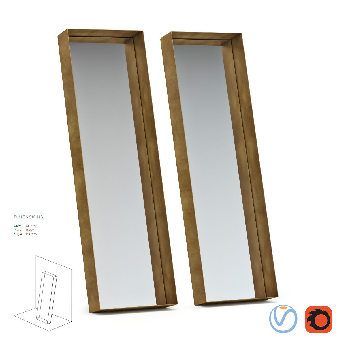 3D model De Castelli Frame Mirror VR / AR / low-poly | CGTrader