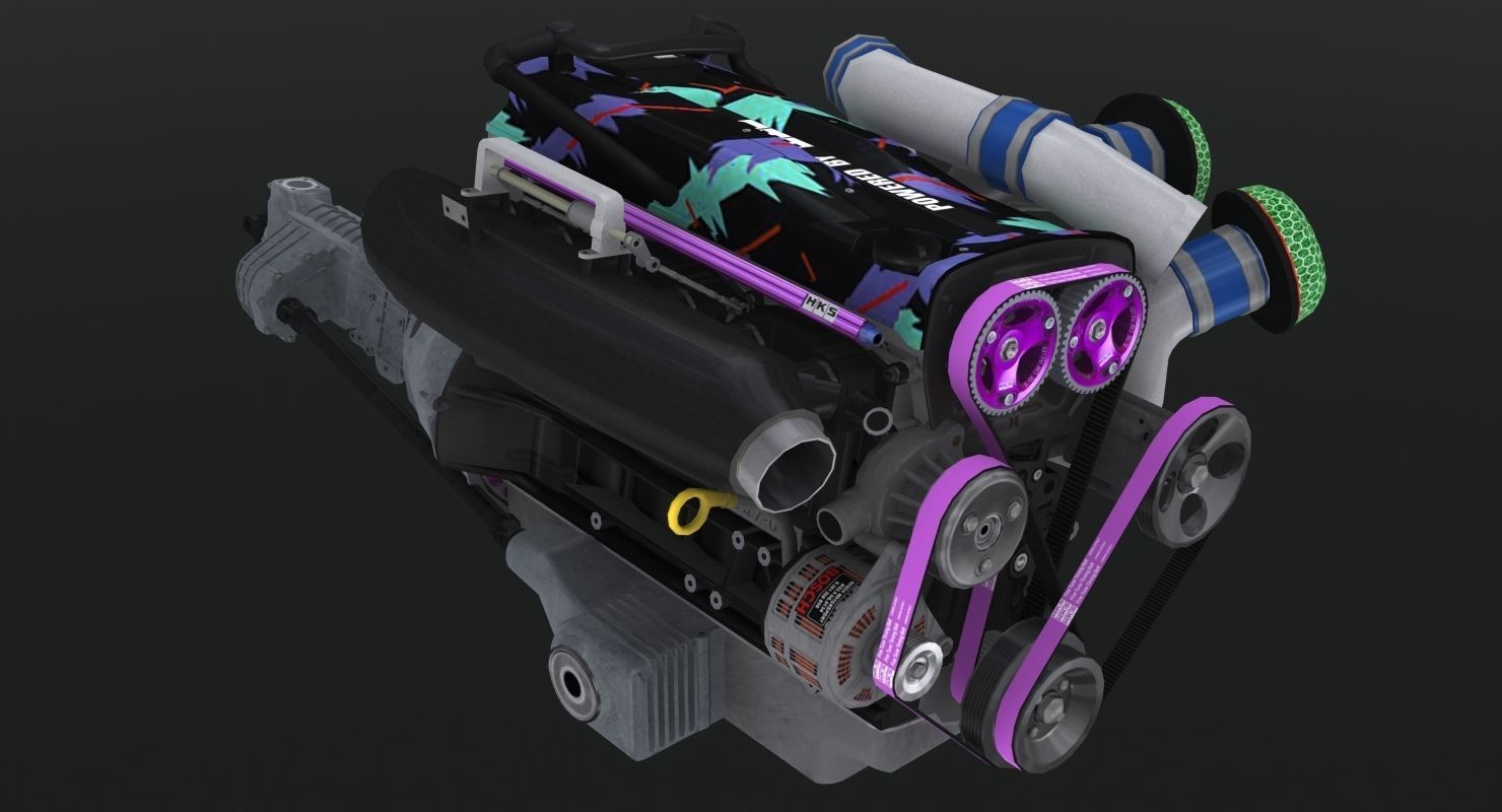 3D model Nissan RB26 DETT by HKS engine VR / AR / low-poly | CGTrader