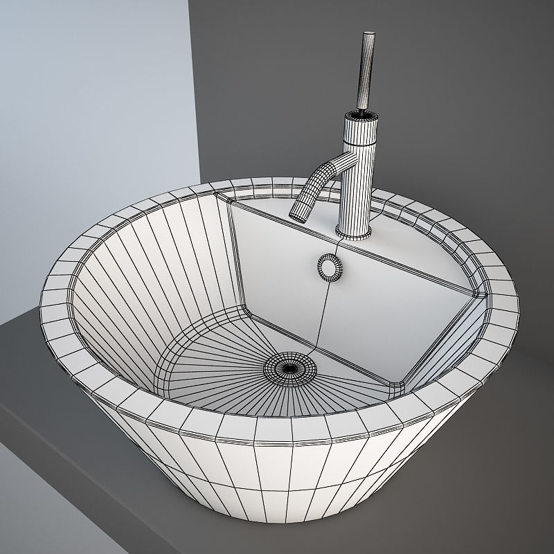 3D model Standing Cone wash-basin VR / AR / low-poly | CGTrader