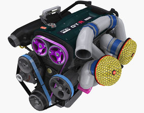 Low-poly Car engine 3D Models | CGTrader