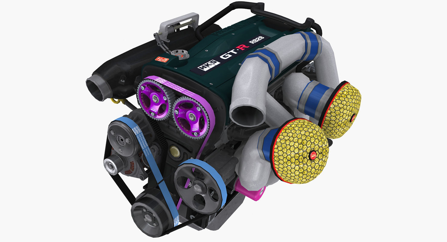 3D asset Nissan RB28 Twin Turbo by HKS engine | CGTrader