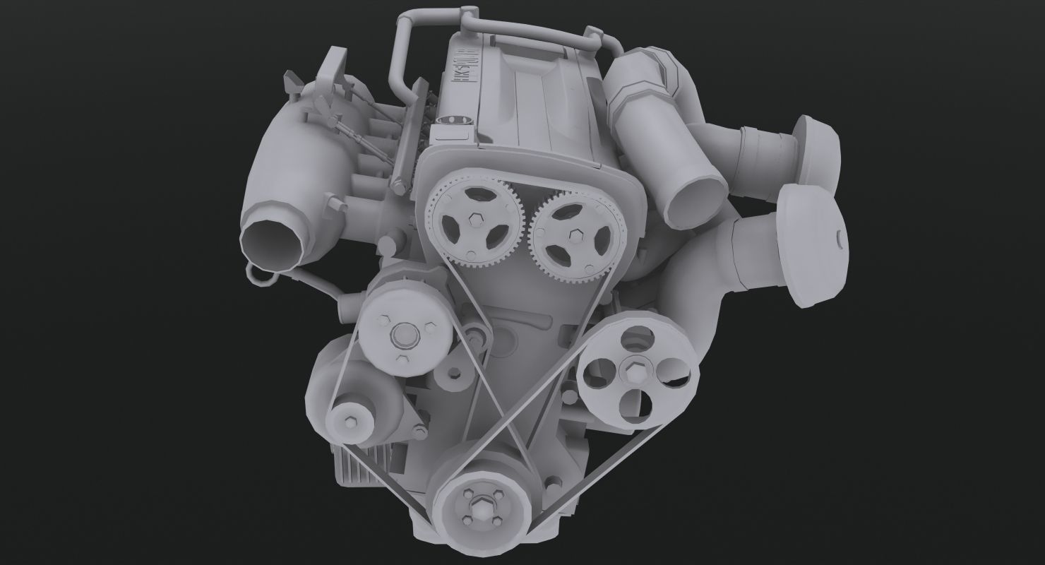 3D model Nissan RB28 Twin Turbo by HKS engine VR / AR / low-poly | CGTrader