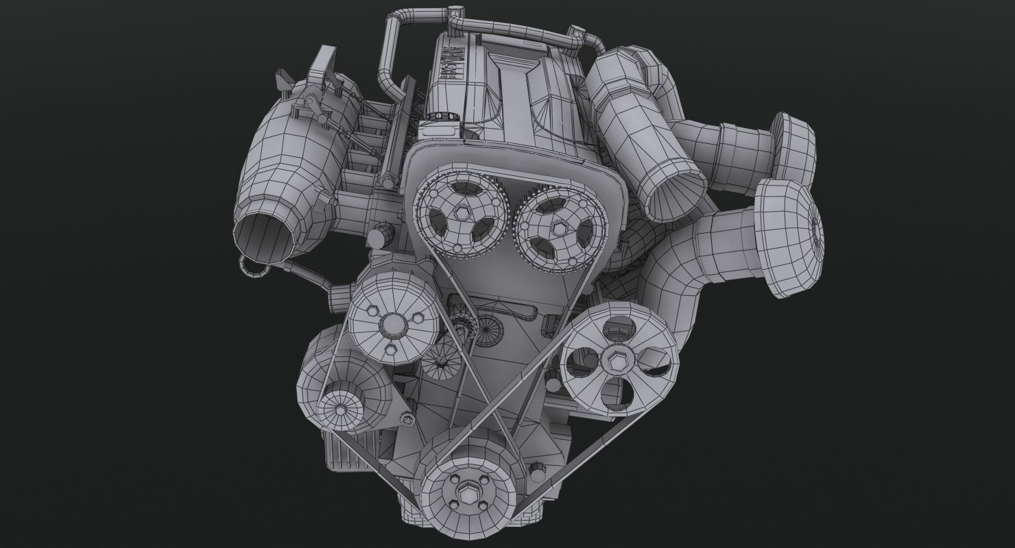 3D model Nissan RB28 Twin Turbo by HKS engine VR / AR / low-poly | CGTrader