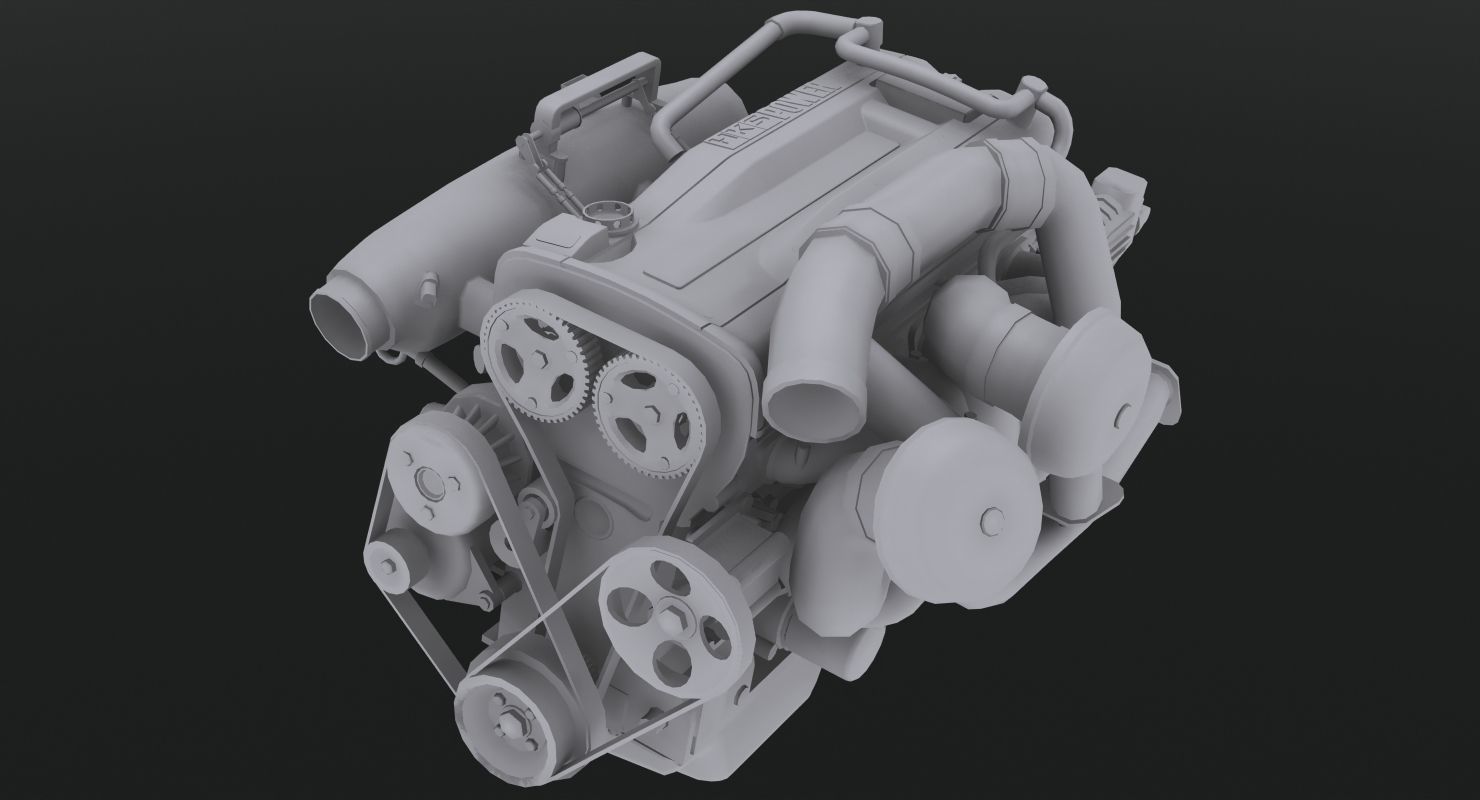 3D model Nissan RB28 Twin Turbo by HKS engine VR / AR / low-poly | CGTrader