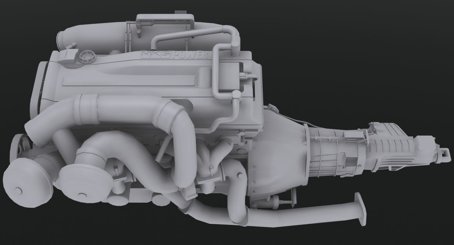 3D model Nissan RB28 Twin Turbo by HKS engine VR / AR / low-poly | CGTrader