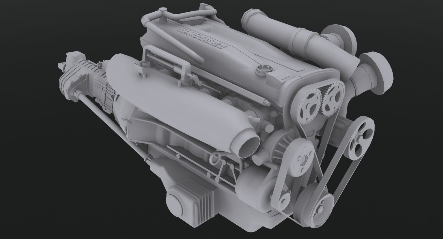 3D model Nissan RB28 Twin Turbo by HKS engine VR / AR / low-poly | CGTrader