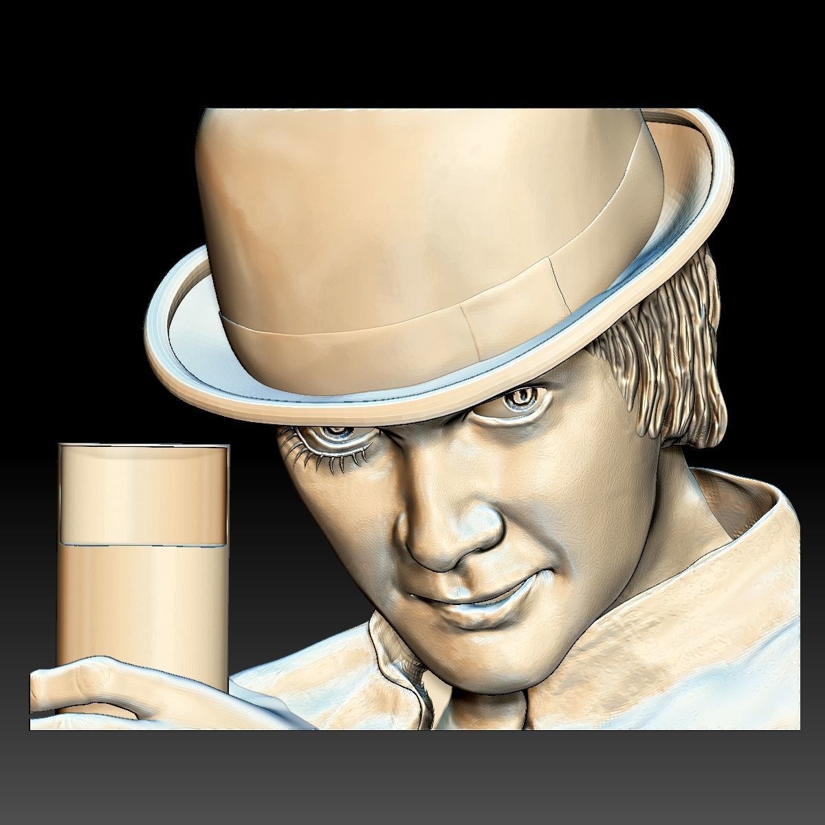 Portrait STL file 3d model bas-relief Clockwork orange 3D model 3D ...