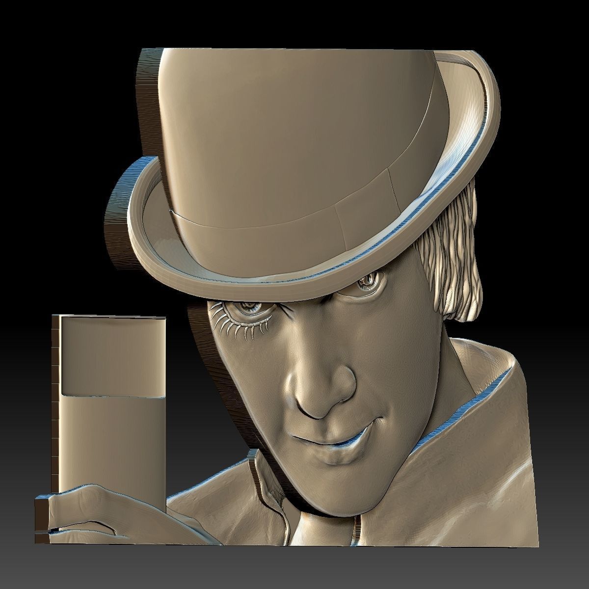 Portrait STL file 3d model bas-relief Clockwork orange 3D model 3D ...