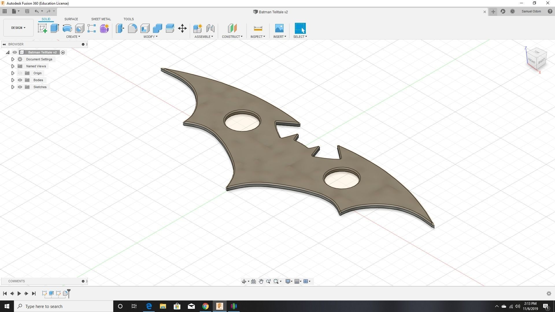Batman Telltale Batarang 3D model 3D printable | CGTrader