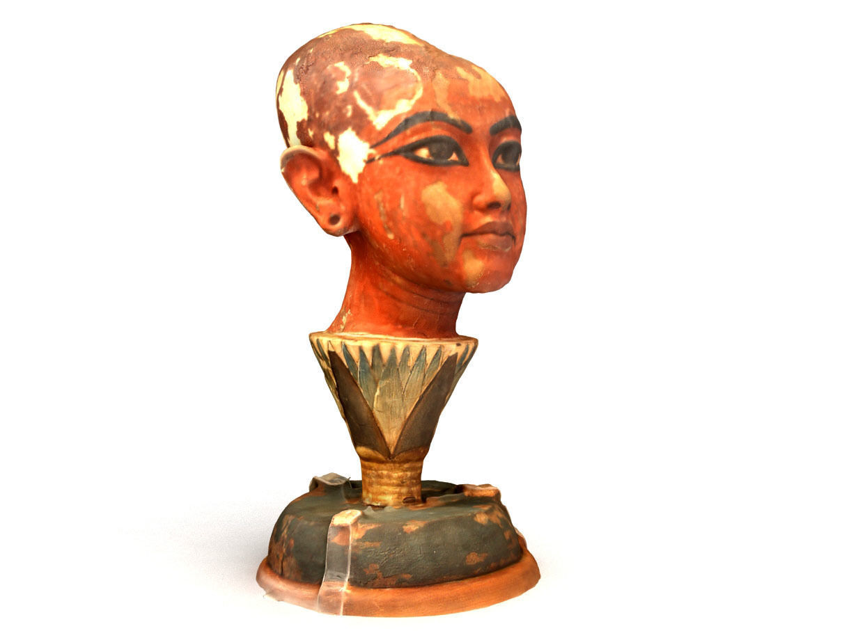 Wooden Tutankhamun Lotus Head - The Head of Nefertem 3D model | CGTrader