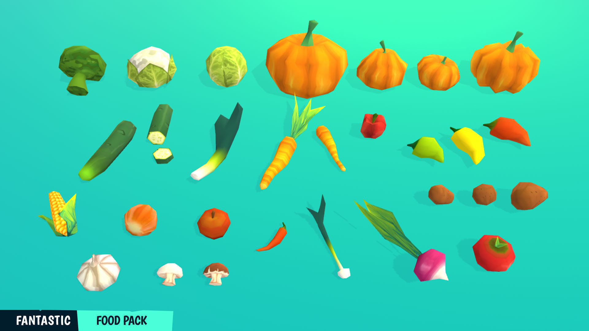 3D model FANTASTIC - Food Pack VR / AR / low-poly | CGTrader