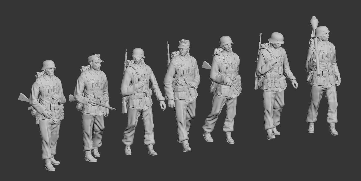 German soldiers 3D model 3D printable | CGTrader